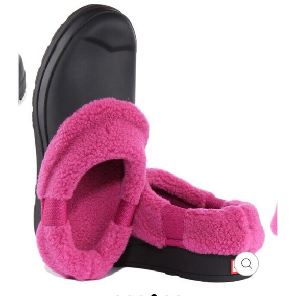 Hunter | Shoes | New Hunter Play Clogs Womens Insulated Black Pink ...